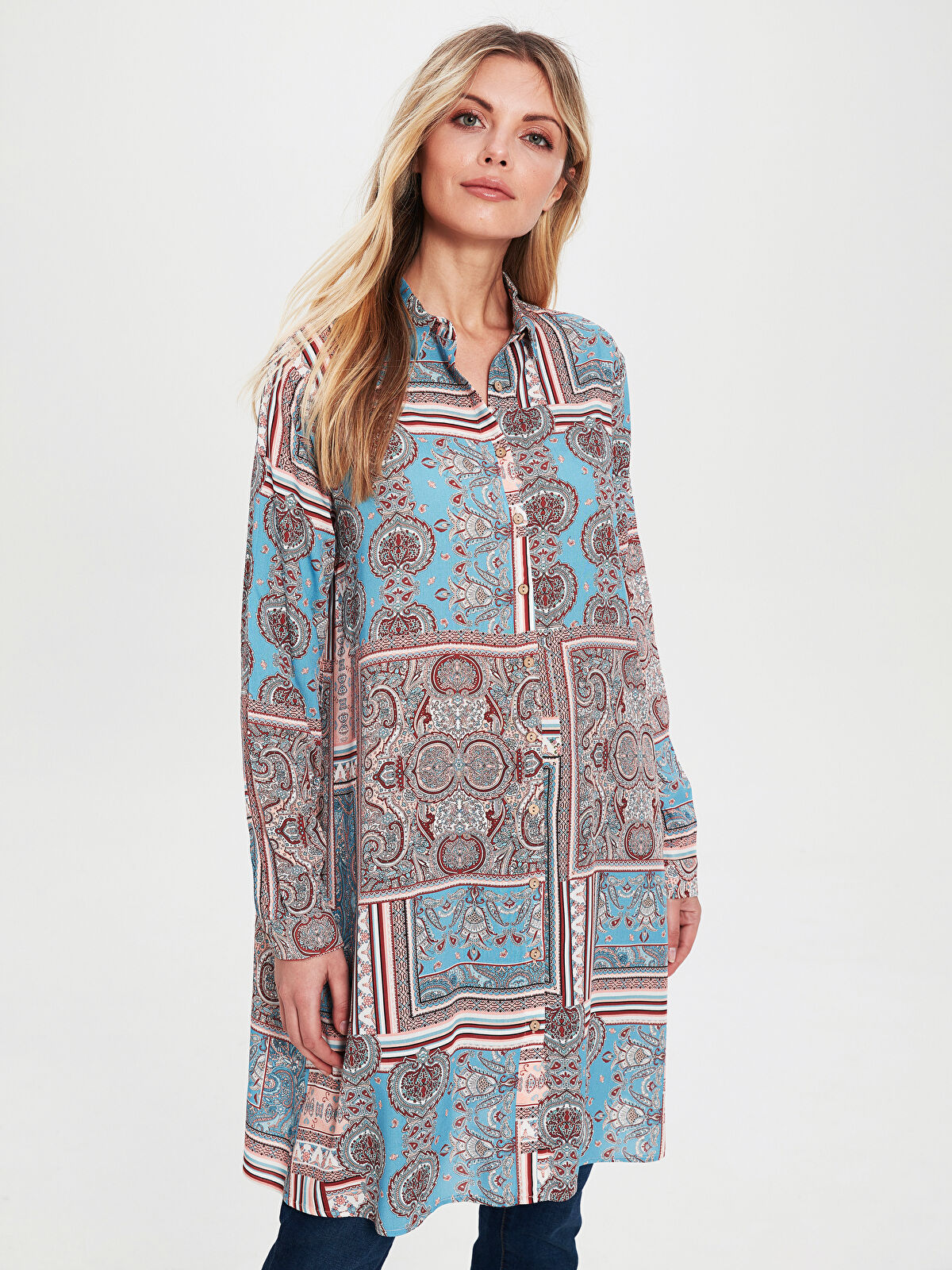 Desenli Salaş Viskon Tunik