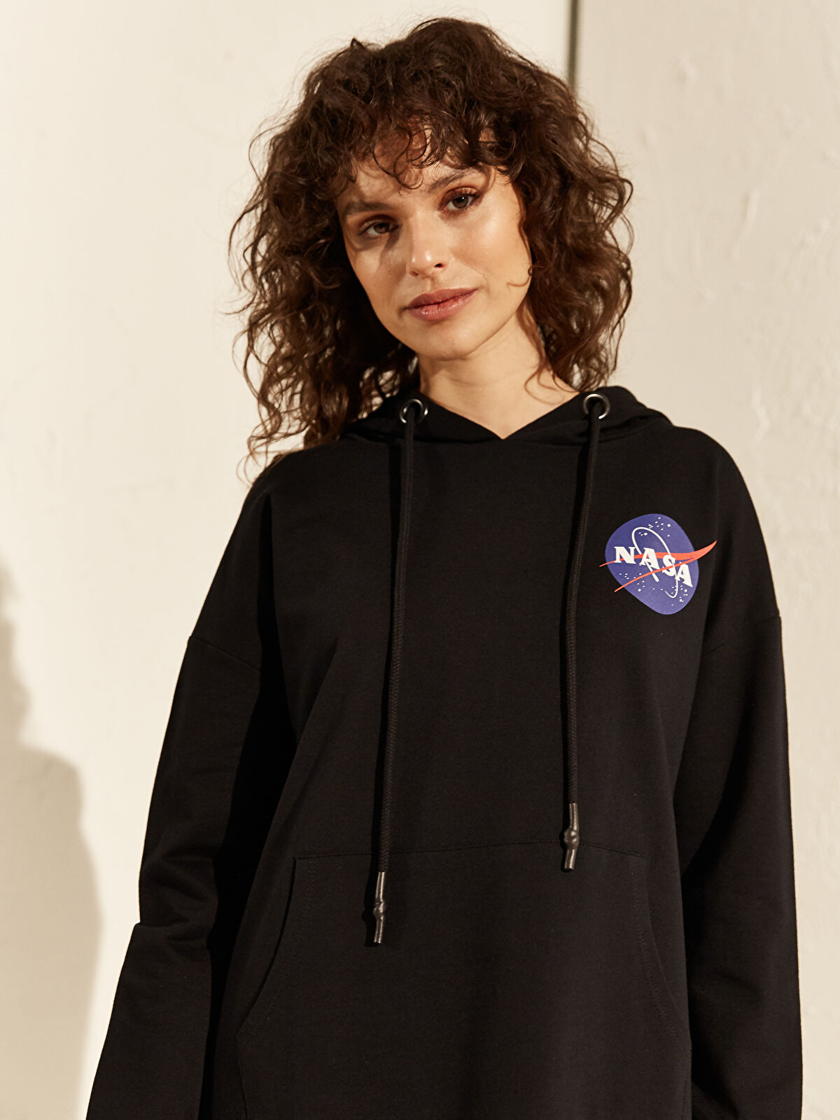 Nasa Baskılı Kapüşonlu Sweatshirt