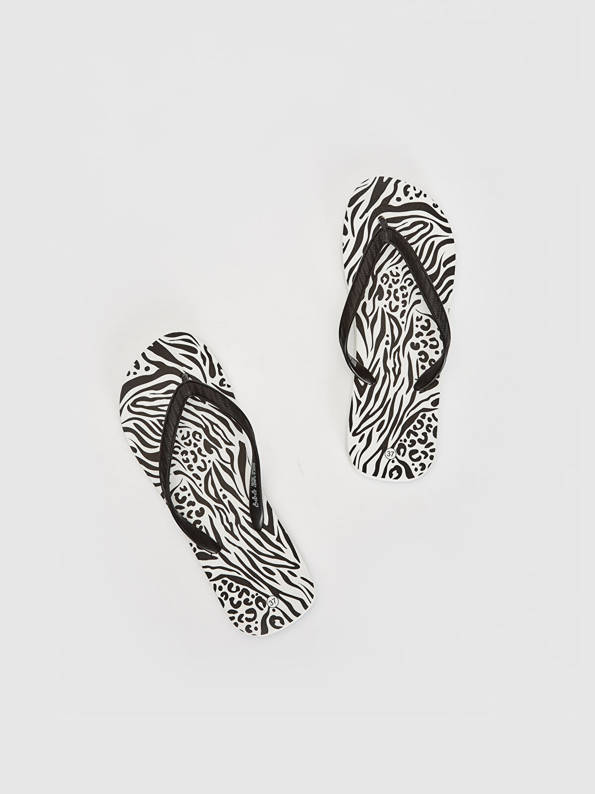 Kadın Zebra Desenli Parmak Arası Terlik