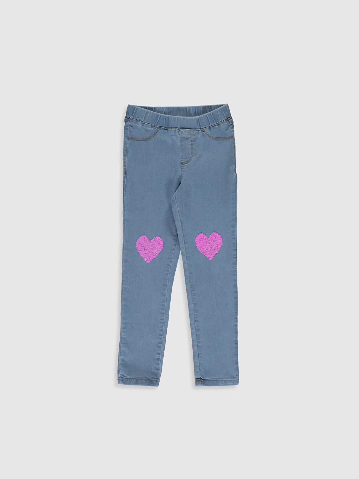 Beli Lastikli Super Skinny Fit Kız Çocuk Jean Pantolon