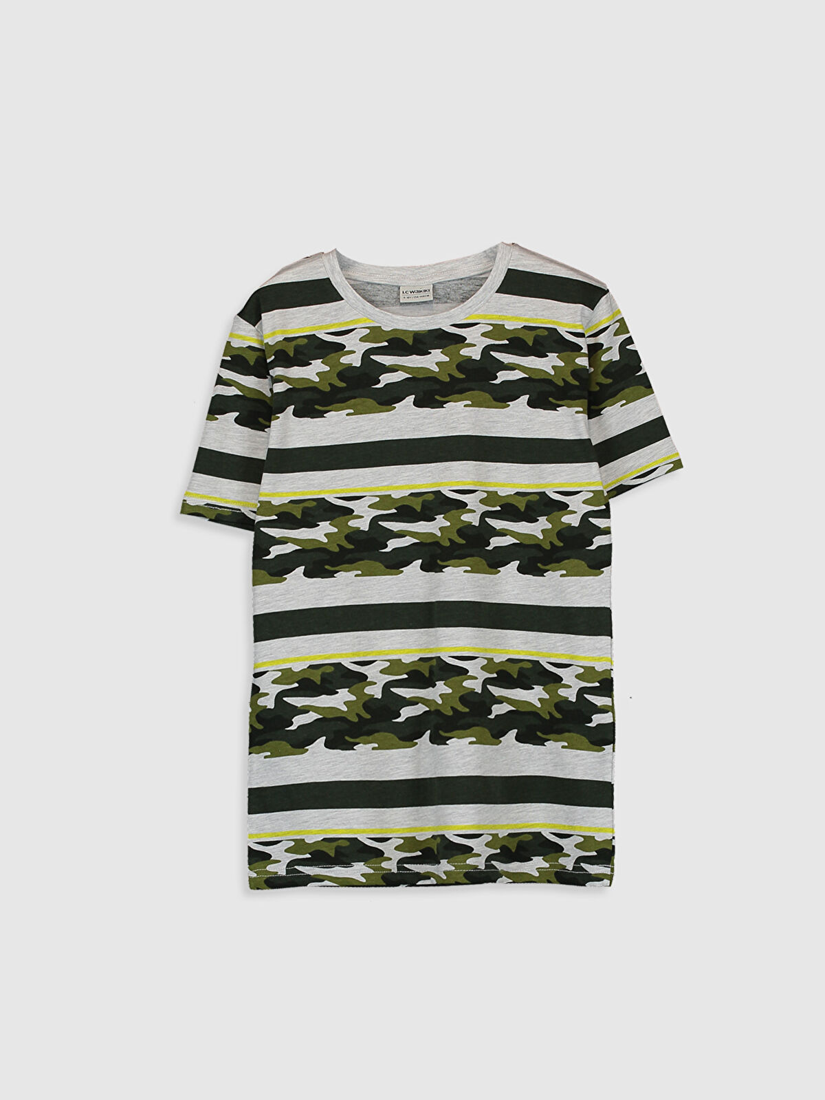 LCW GREEN Erkek Çocuk Kamuflaj Desenli Pamuklu Tişört