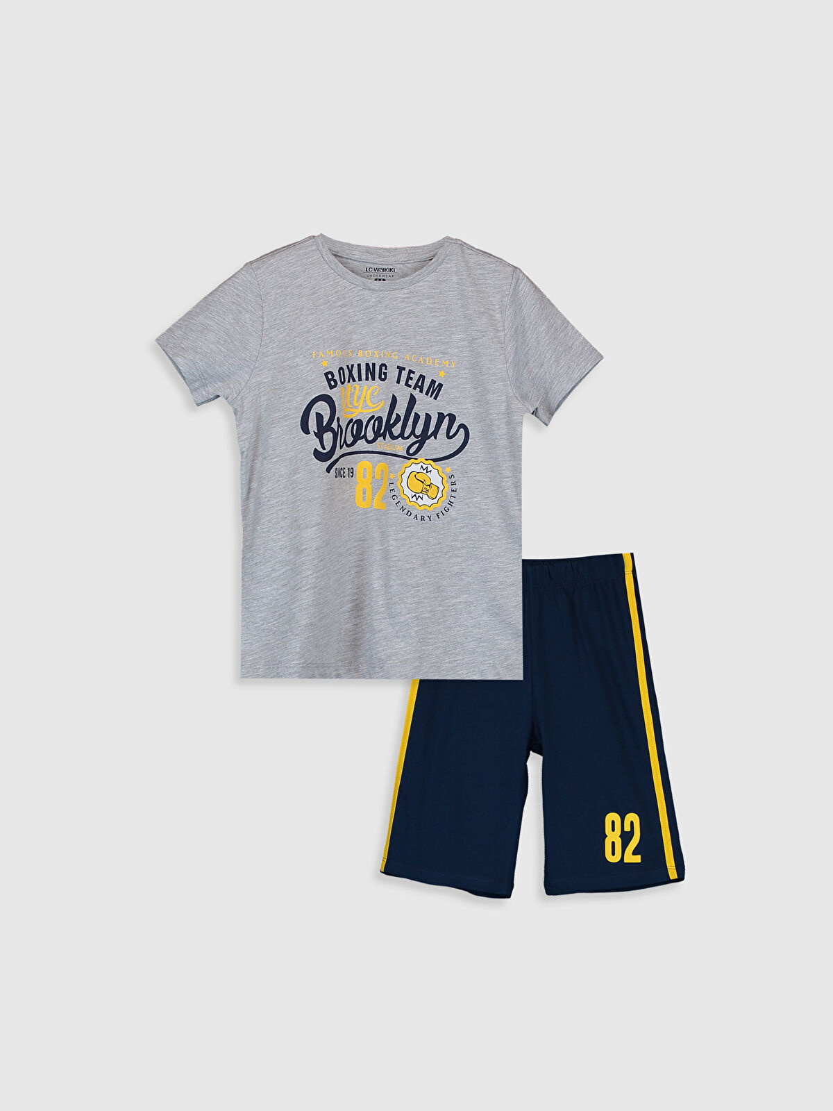 Bisiklet Yaka Kısa Kollu Erkek Çocuk Pijama Takım