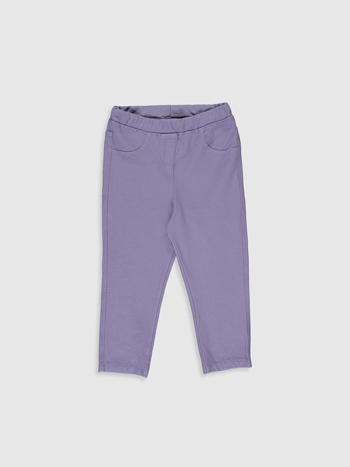 Beli Lastikli Denim Görünümlü Kız Çocuk Tayt