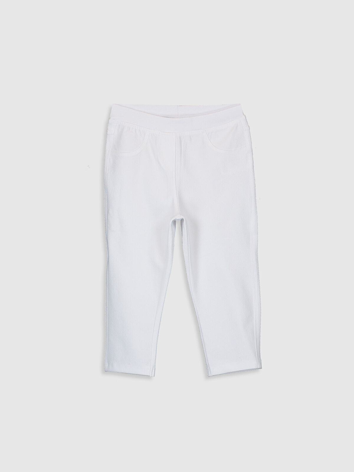 Beli Lastikli Denim Görünümlü Kız Çocuk Tayt