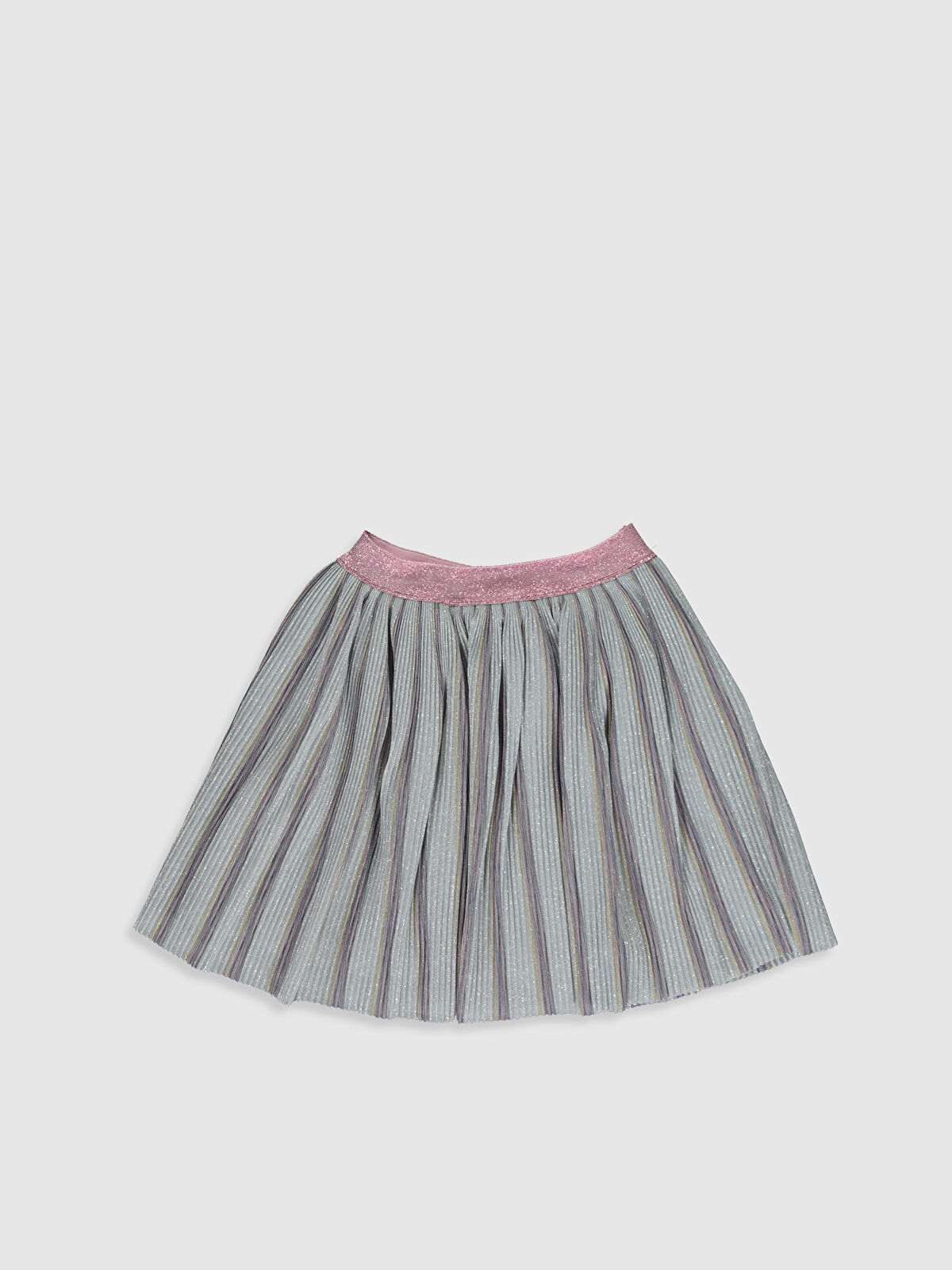 Beli Lastikli Pileli Kız Çocuk Etek