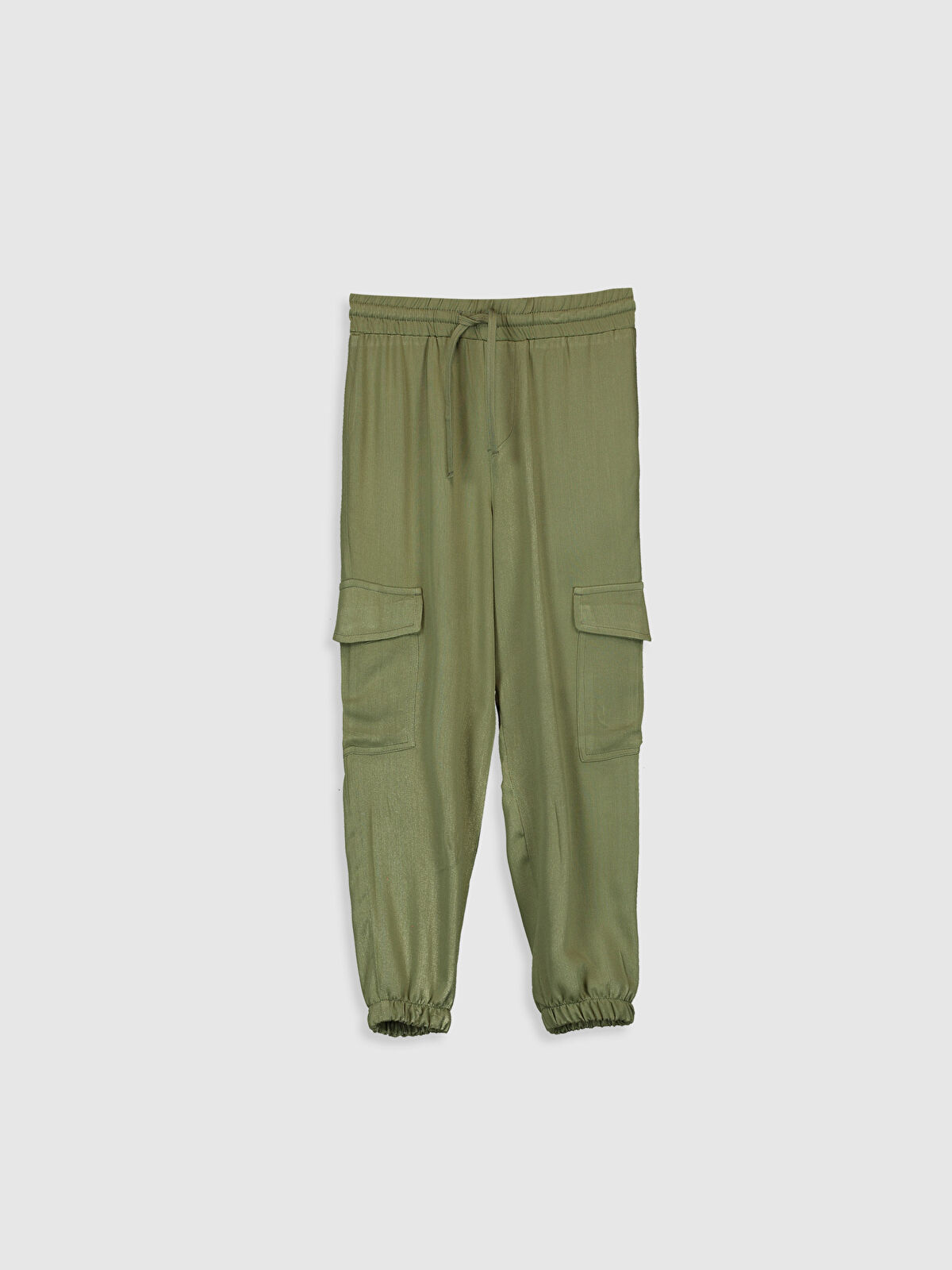 Beli Lastikli Basic Viskon Kız Çocuk Pantolon