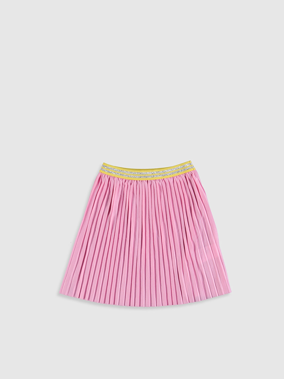 Beli Lastikli Pileli Kız Çocuk Etek