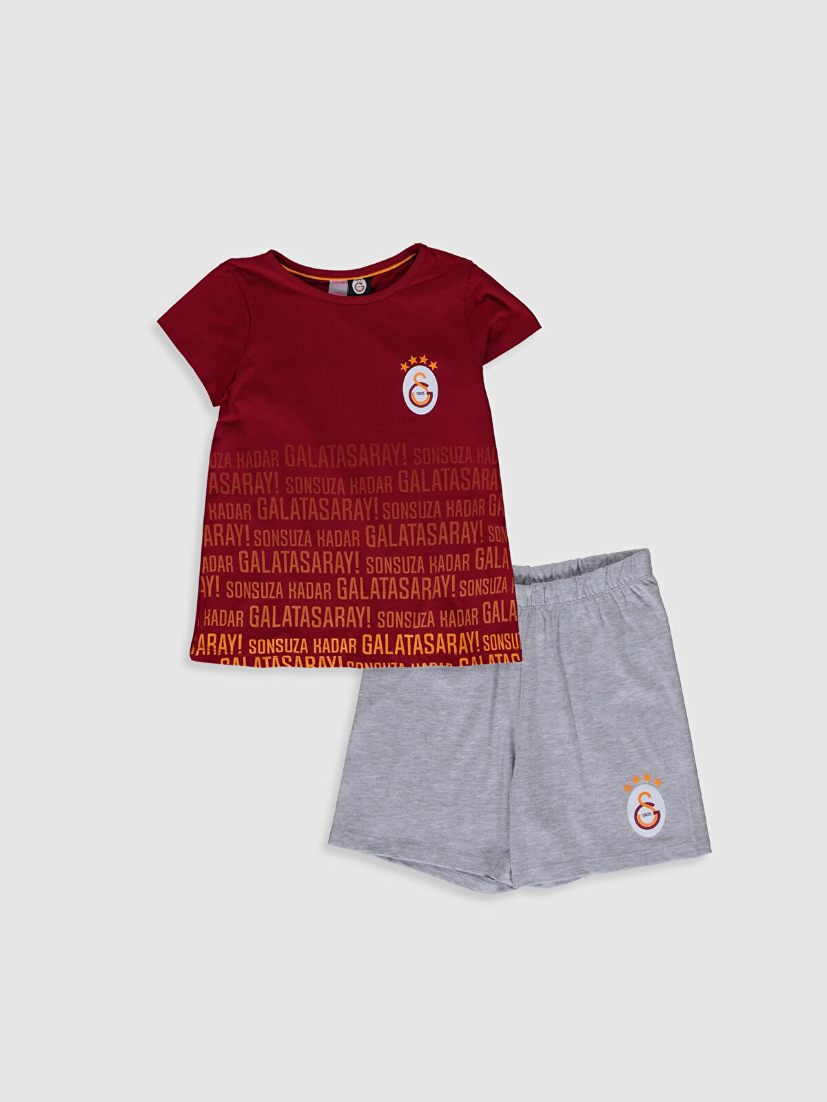 Aile Koleksiyonu Kız Çocuk Galatasaray Amblemli Pamuklu Taraftar Pijama Takımı