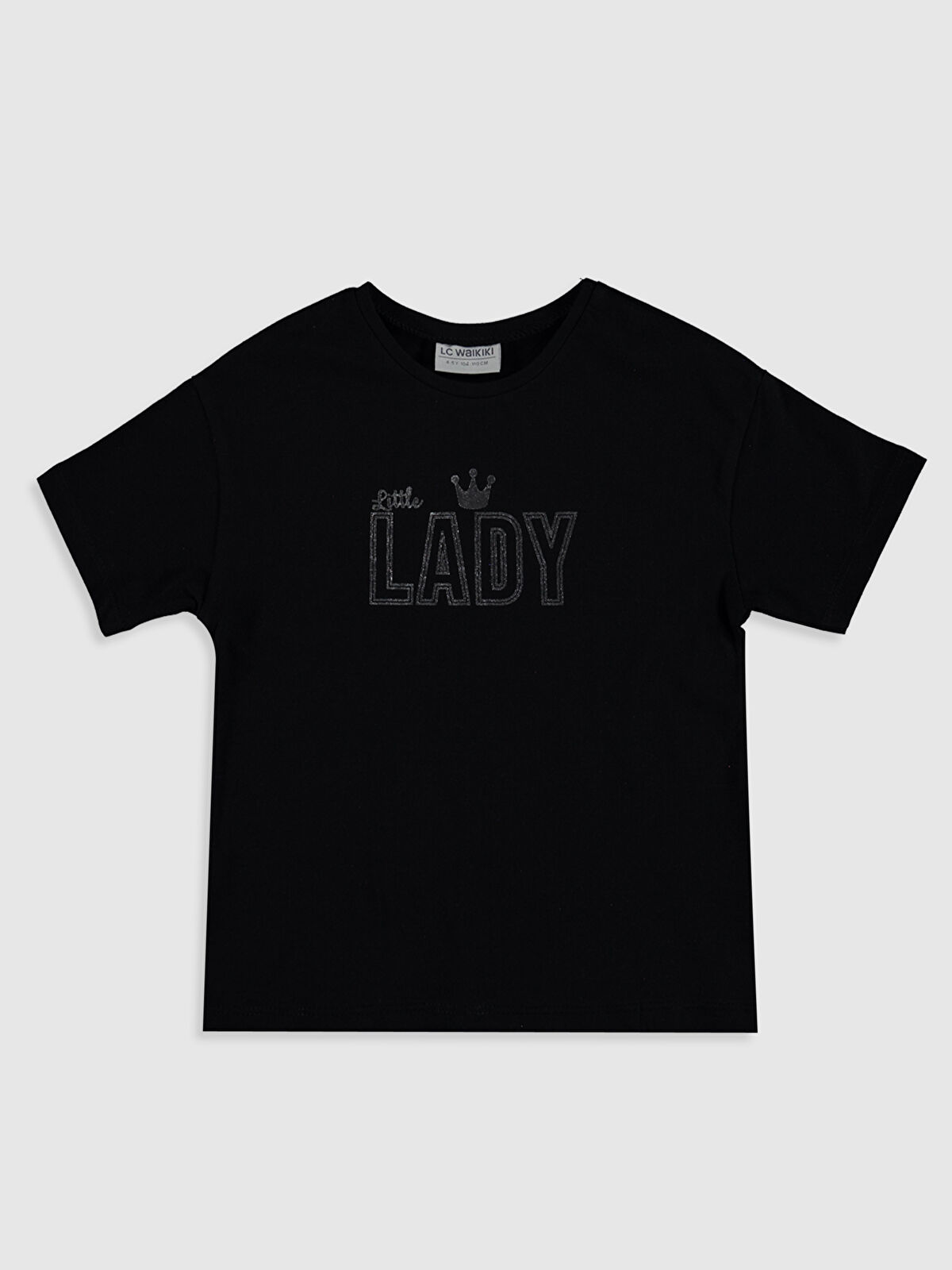 Kız Çocuk Yazı Baskılı Pamuklu Tişört  Aile Kombini