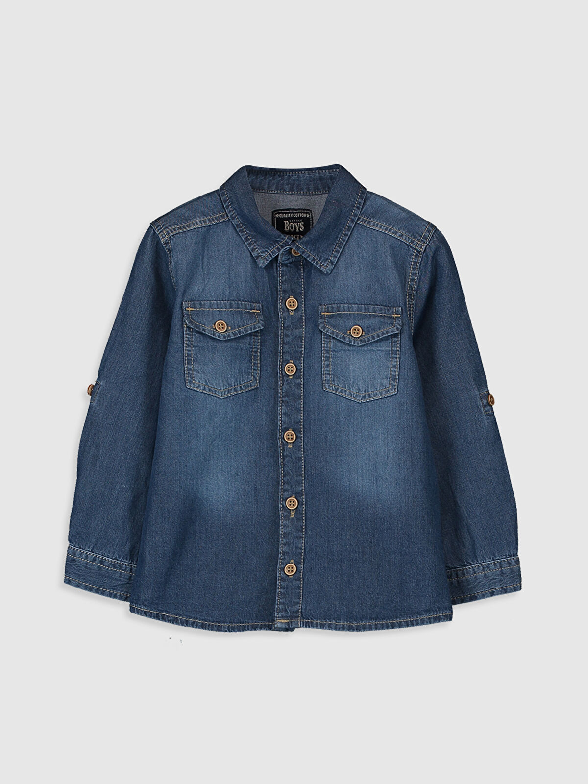 Uzun Kollu Basic Erkek Bebek Jean Gömlek