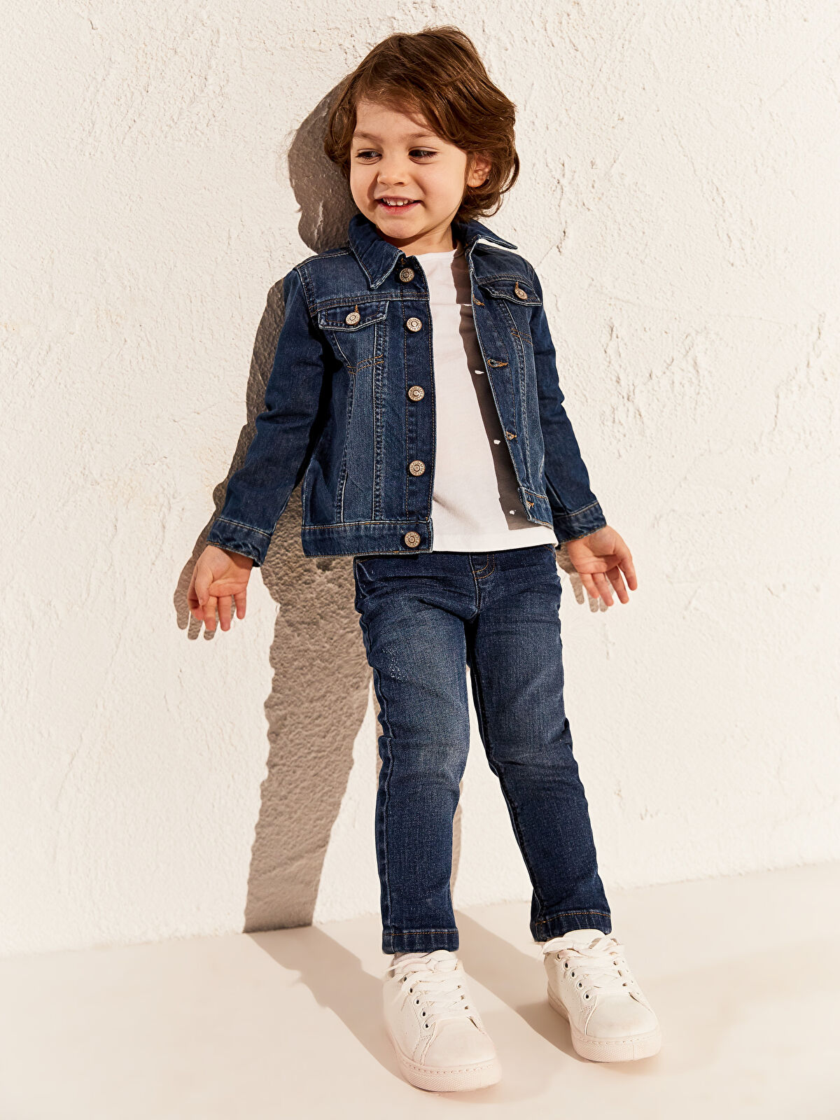 Gömlek Yaka Erkek Bebek Bomber Jean Ceket
