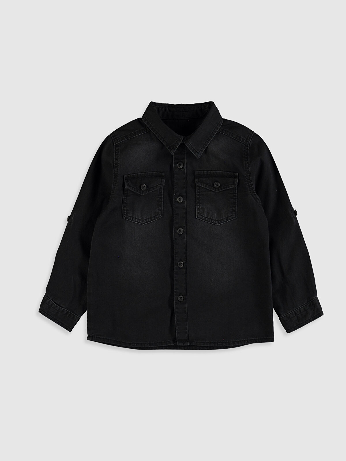 Uzun Kollu Basic Erkek Bebek Jean Gömlek