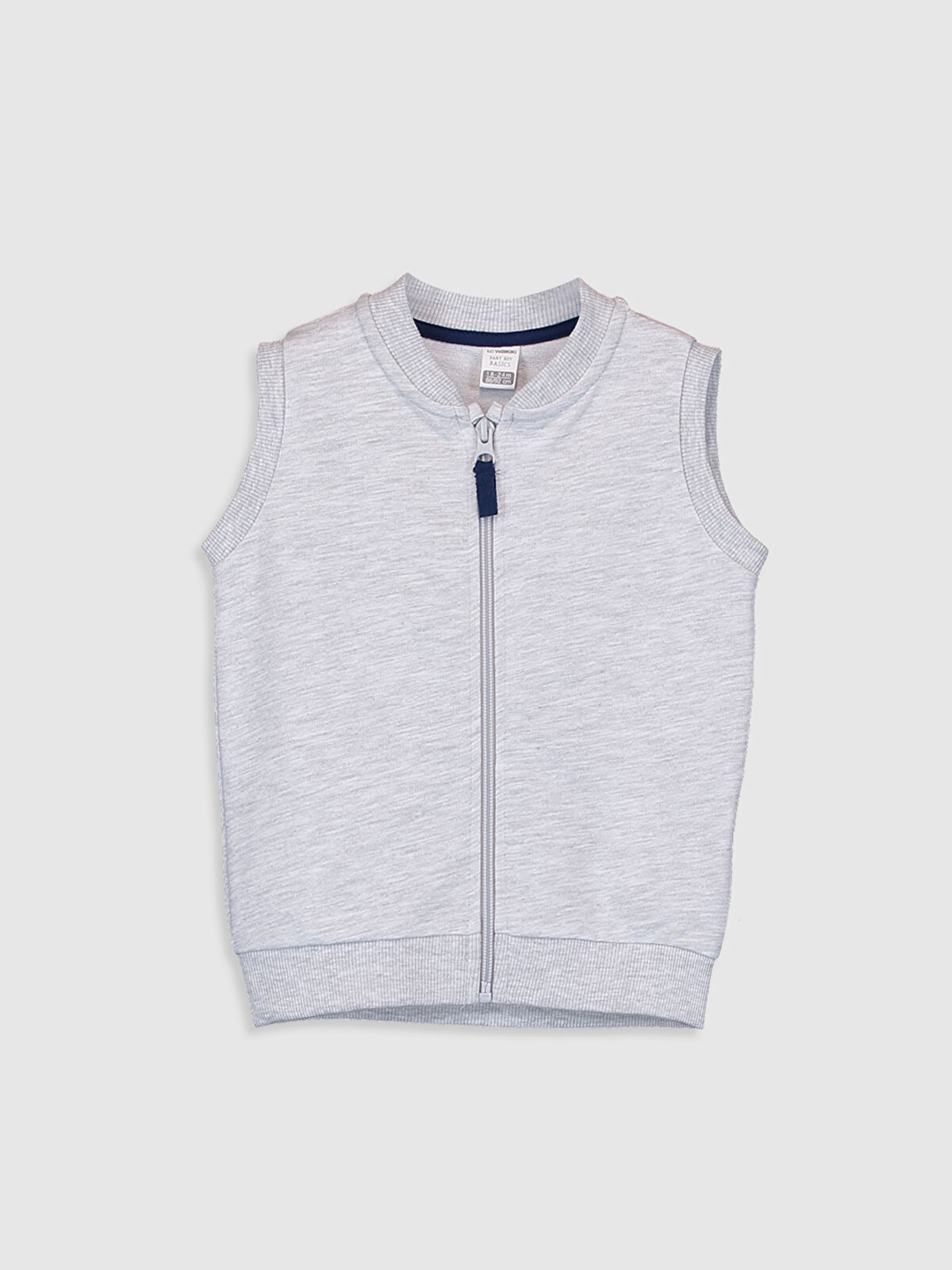 Bisiklet Yaka Basic Erkek Bebek Fermuarlı Yelek Bisiklet Yaka Basic Erkek Bebek Fermuarlı Yelek