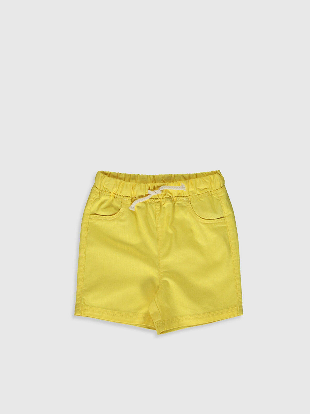 Beli Lastikli Basic Gabardin Erkek Bebek Şort