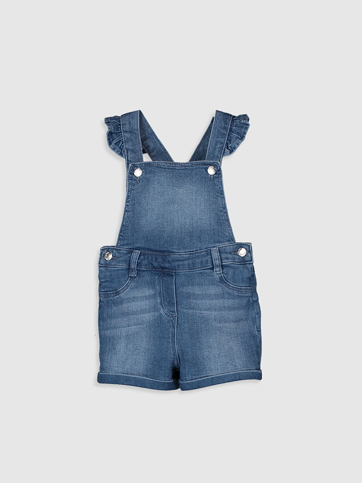 Basic Kız Bebek Jean Şort Salopet