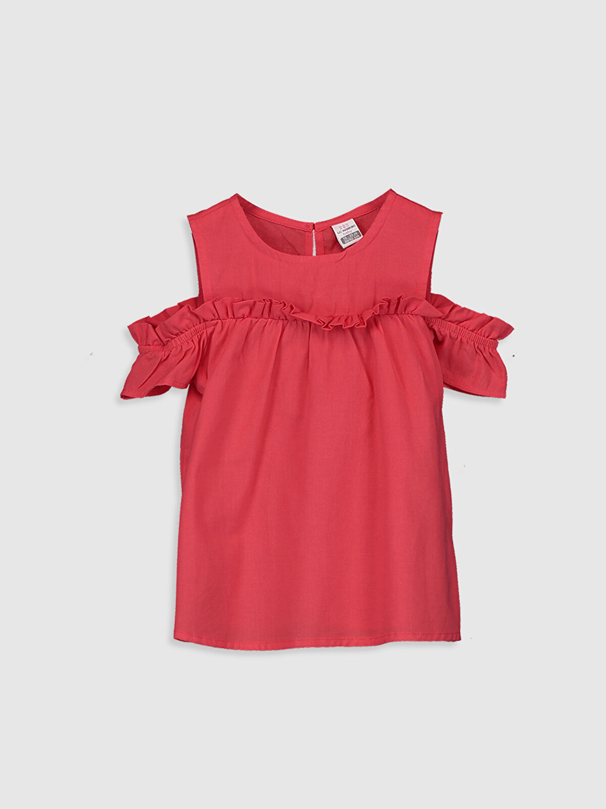 Bisiklet Yaka Basic Pamuklu Açık Omuzlu Kız Bebek Bluz