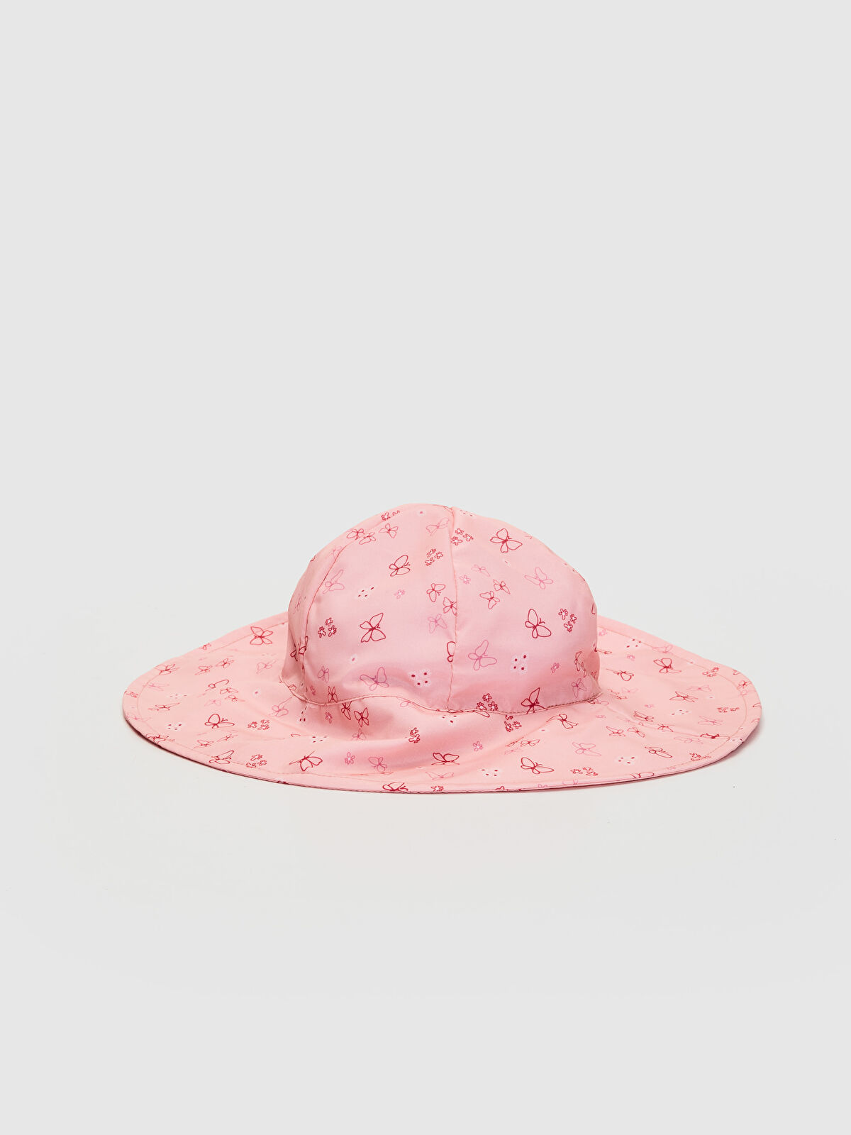 Desenli Poplin Kız Bebek Şapka