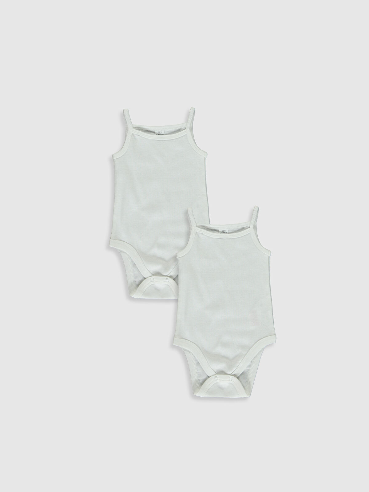 Kare Yaka Askılı Basic Pamuklu Kız Bebek Çıtçıtlı Body 2'li