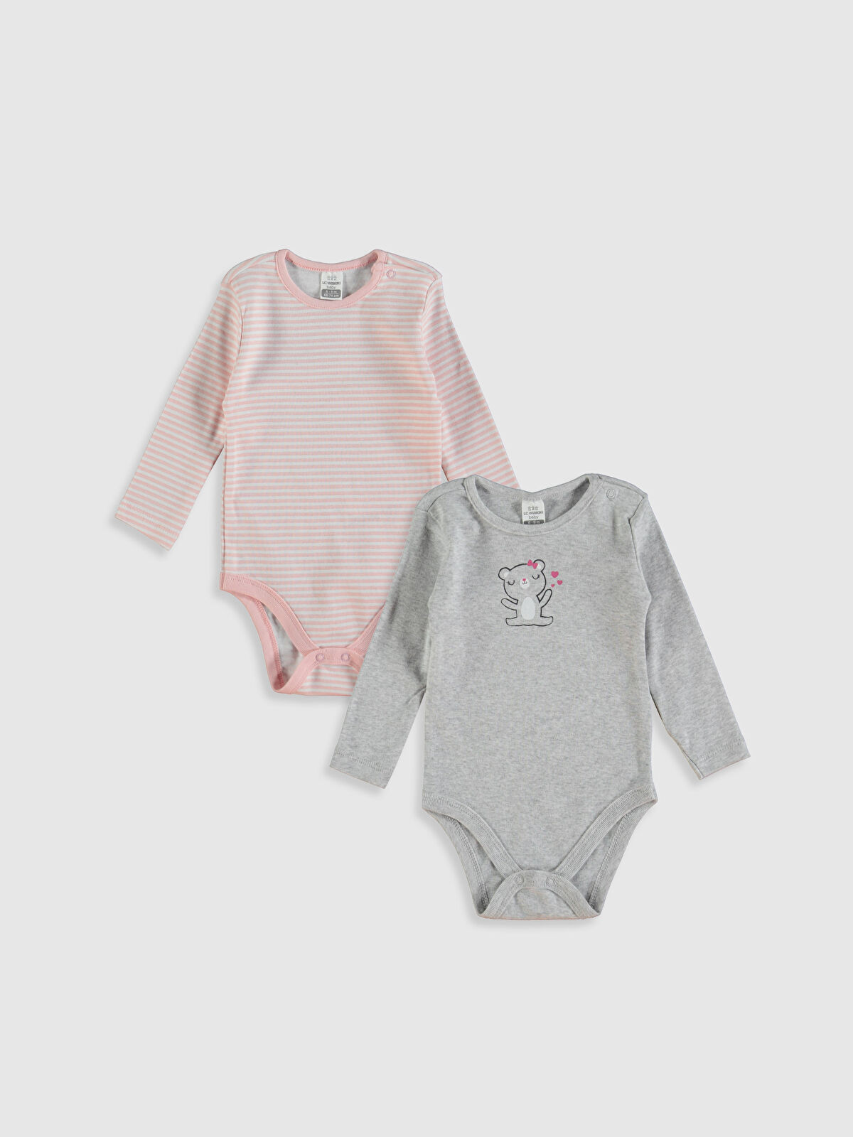 Askılı Pamuklu Kız Bebek Çıtçıtlı Body 2'li