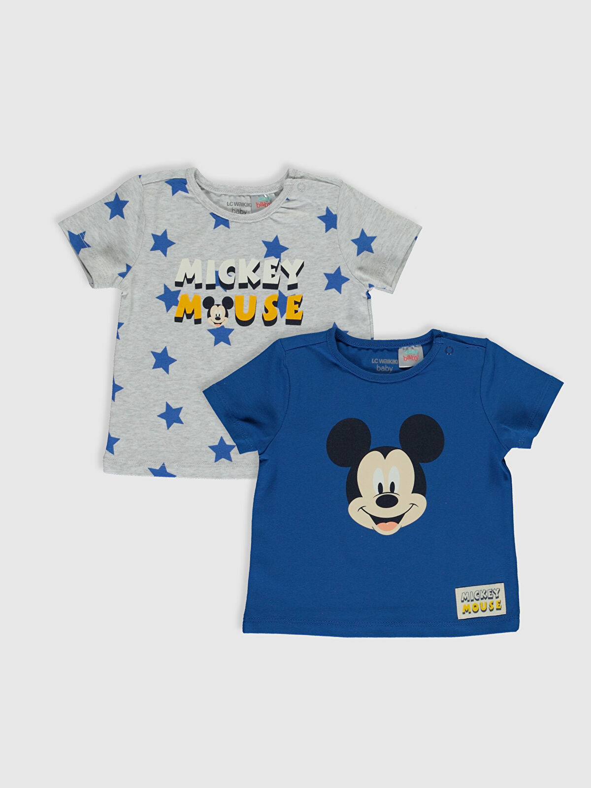 Yenidoğan Mickey Mouse Baskılı Tişört 2'li Yenidoğan Mickey Mouse Baskılı Tişört 2'li