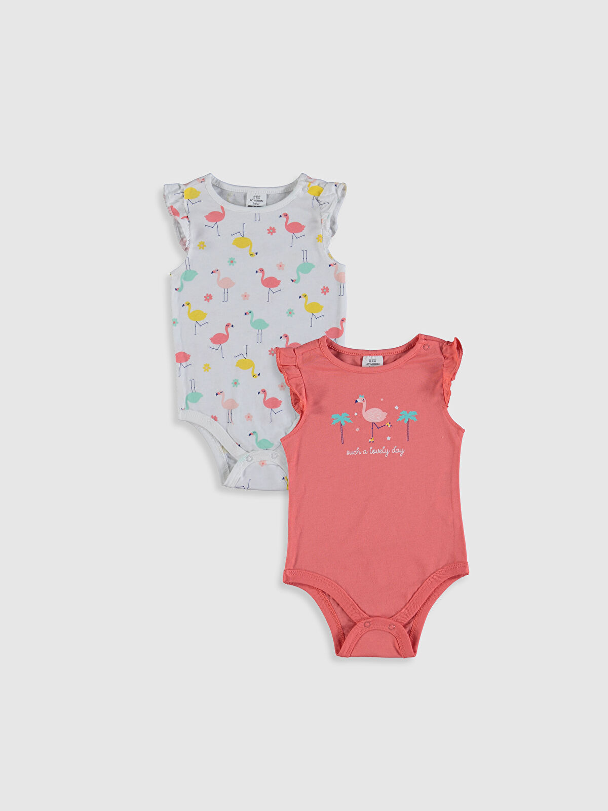 Kız Bebek Pamuklu Çıt Çıtlı Body 2'li