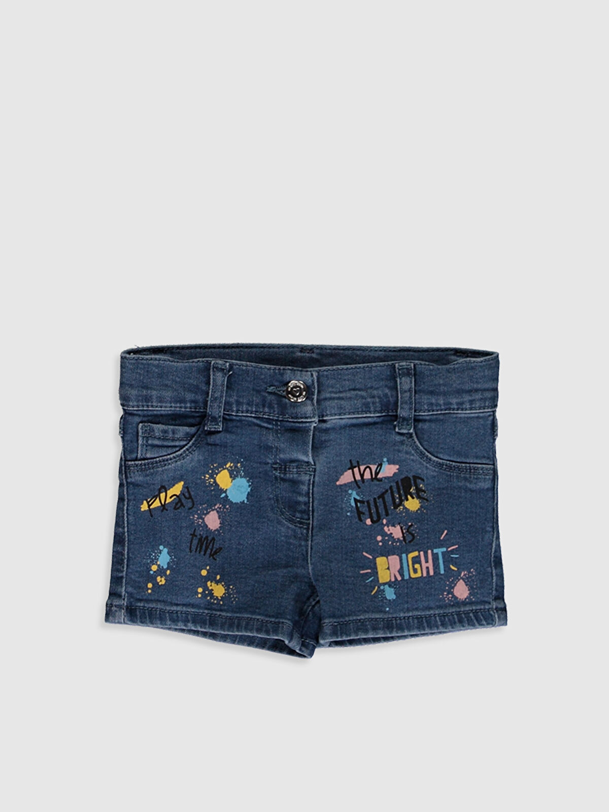 Standart Kalıp Kız Bebek Jean Şort