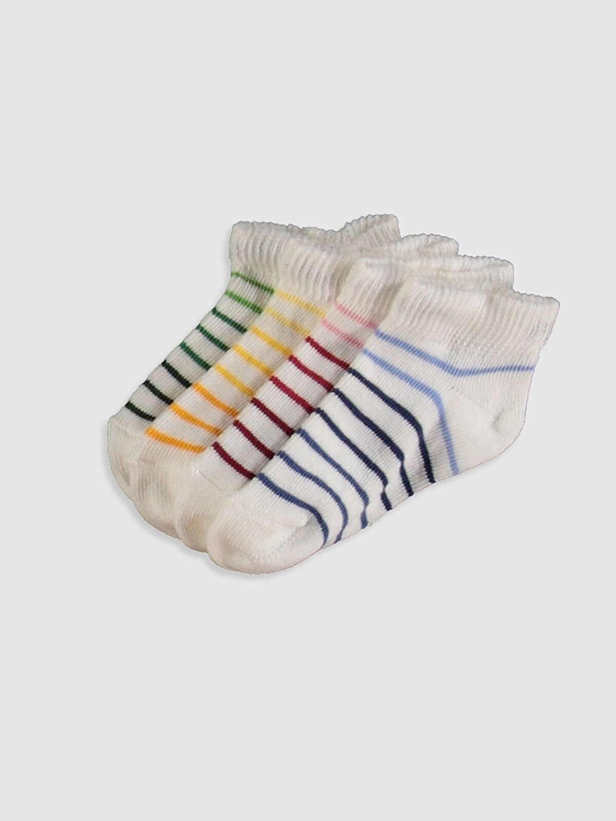 Erkek Bebek Çizgili Patik Çorap 4'lü