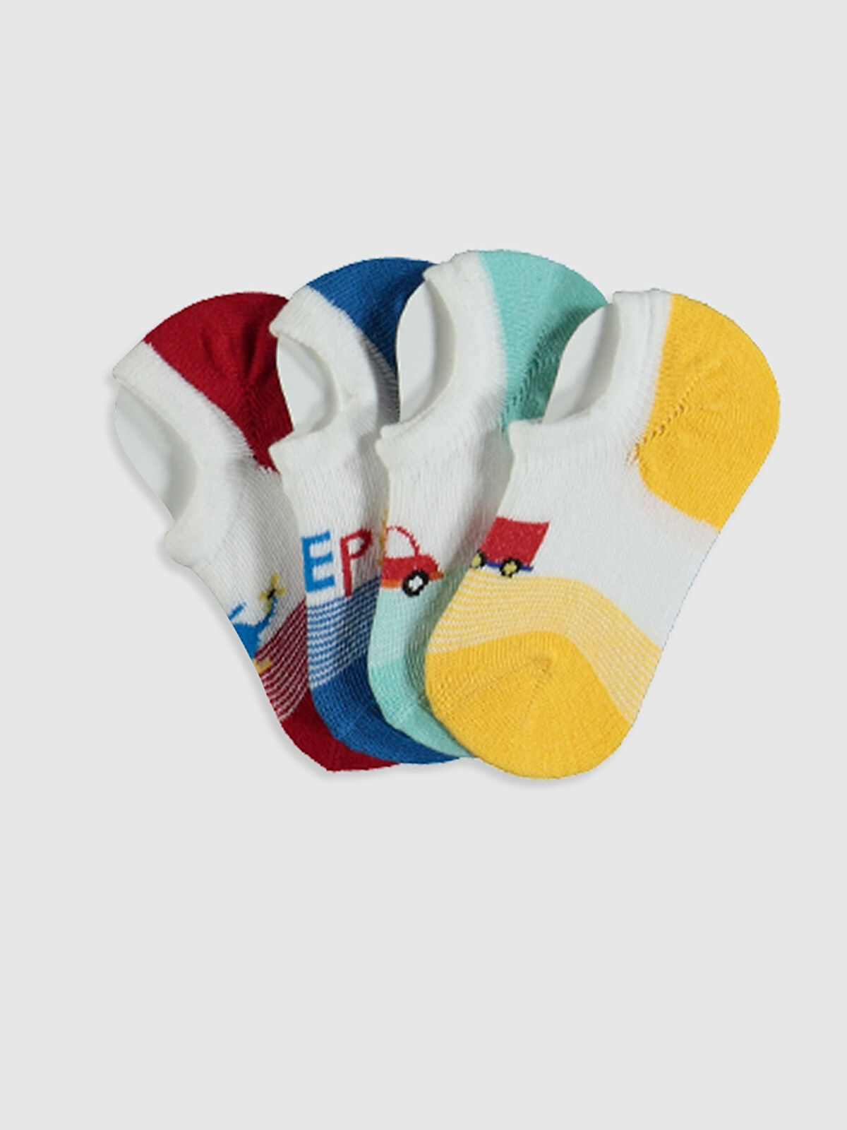 Erkek Bebek Baskılı Babet Çorap 4'lü