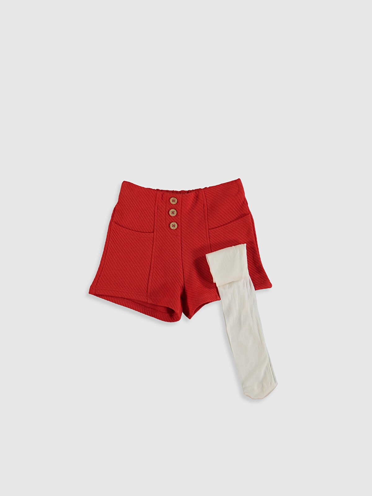 Kız Bebek Pamuklu Şort ve Külotlu Çorap