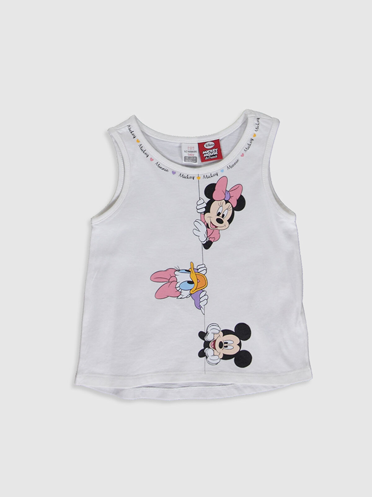 Bisiklet Yaka Kolsuz Disney Baskılı Pamuklu Kız Bebek Atlet