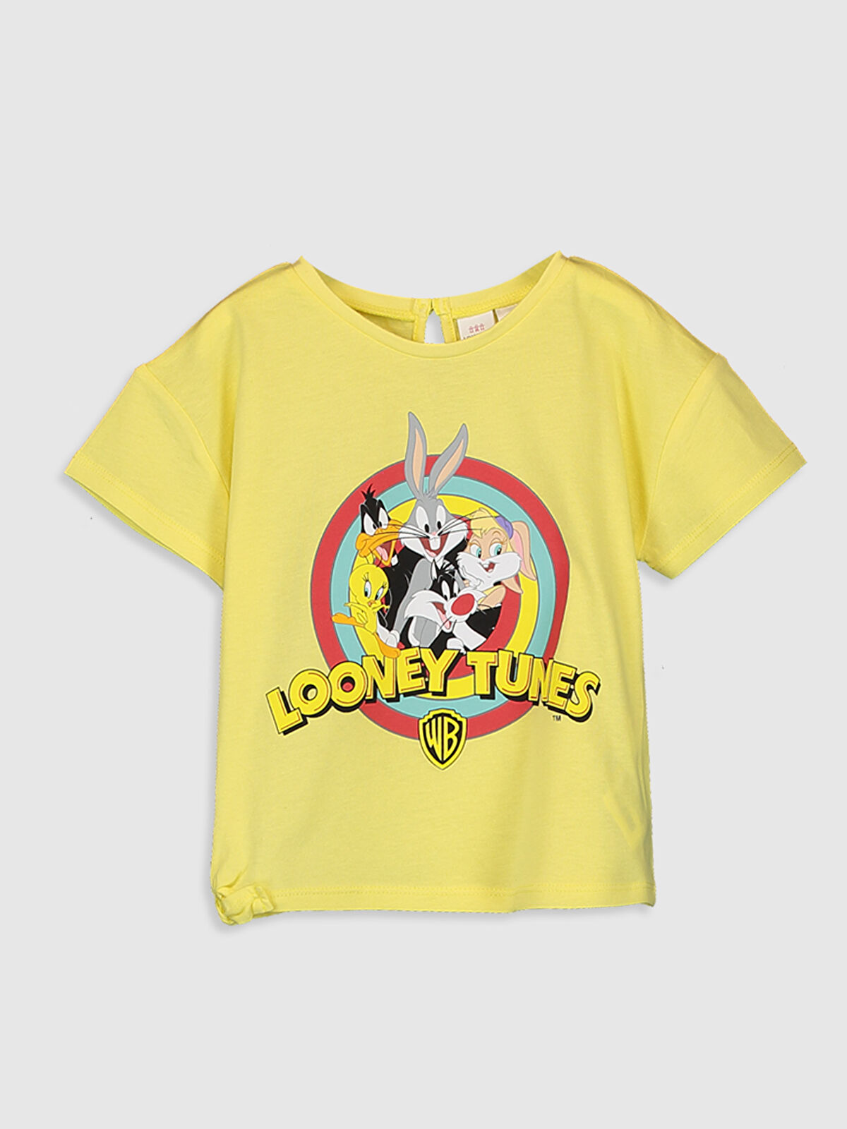 Bisiklet Yaka Kısa Kol Looney Tunes Baskılı Kız Bebek Tişört