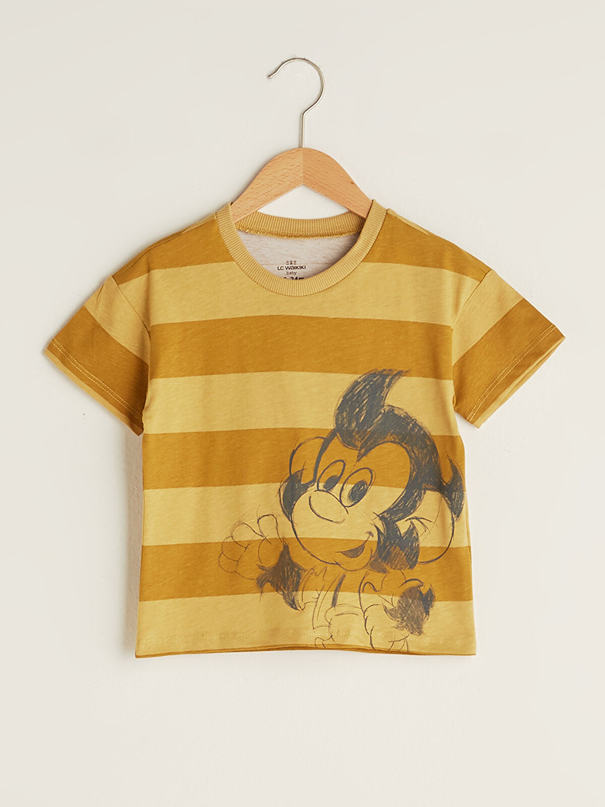 SARI Bisiklet Yaka Kısa Kollu Nostaljik Maymun Baskılı Bebek Tişört 2 ...