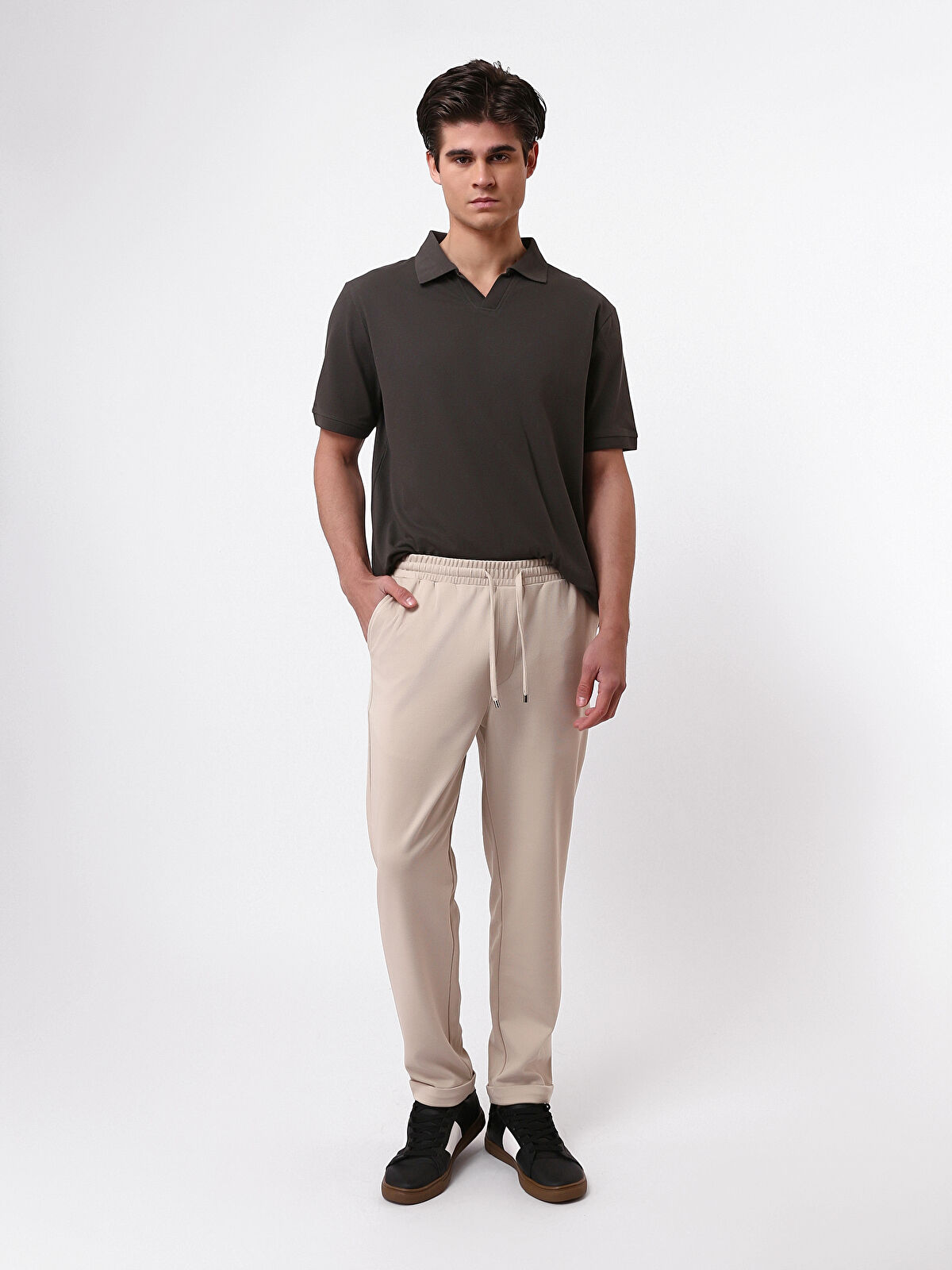 Polo Neck Short Sleeve Men's T-Shirt -S4JC62Z8-Q5E Polo Neck Short Sleeve Men's T-Shirt -S4JC62Z8-Q5E