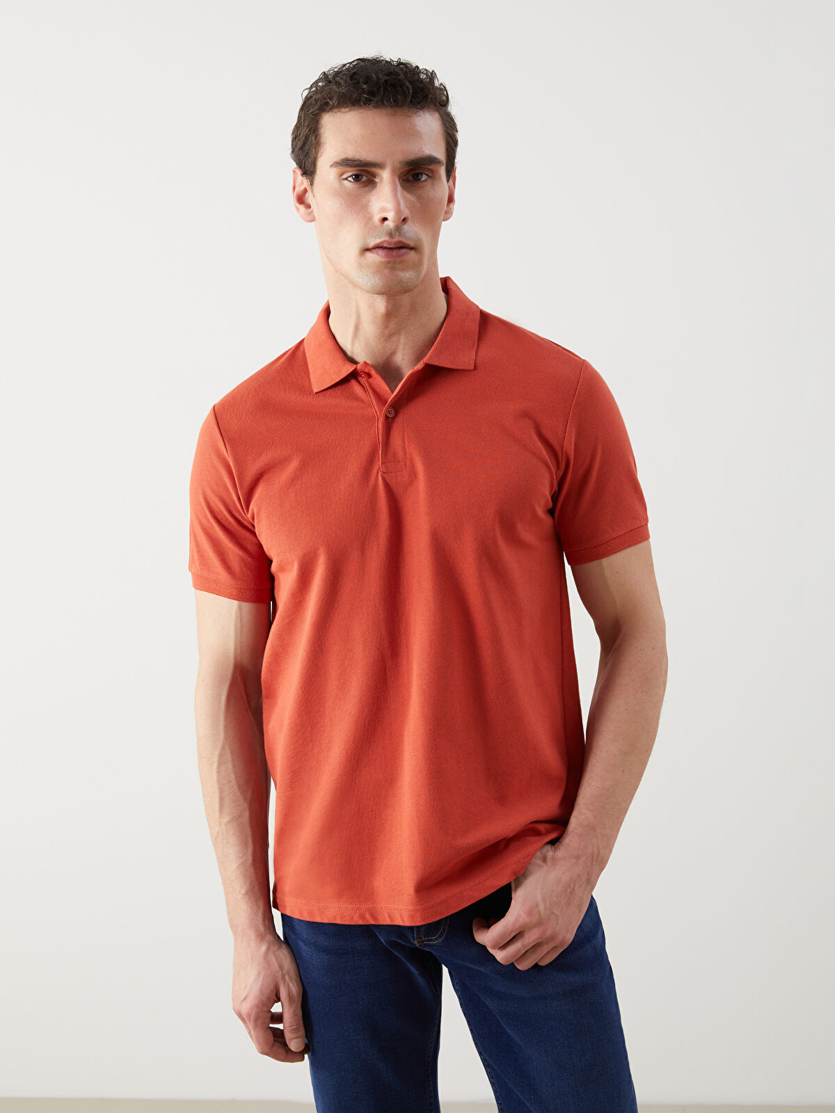 Polo Neck Short Sleeve Pike Men's T-shirt -S52213Z8-SNB Polo Neck Short Sleeve Pike Men's T-shirt -S52213Z8-SNB