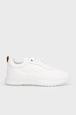 BEYAZ Makela Hakiki Deri Sneaker Erkek Ayakkabı 102 24260-M ...