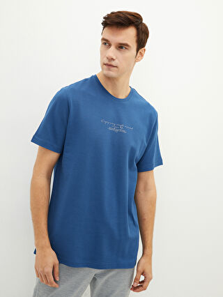 Crew Neck Short Sleeve Printed Combed Cotton Men's T-shirt -S1ME40Z8-LVX - S1ME40Z8-LVX - LC Waikiki