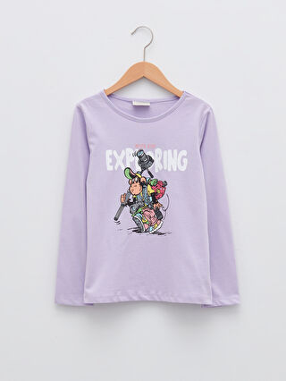 LİLA Bisiklet Yaka Nostaljik Maymun Baskılı Uzun Kollu Kız Çocuk Tişört ...