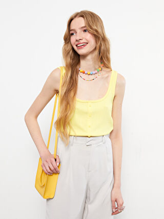 SARI U Yaka Düz Askılı Kadın Atlet - S2LV09Z8-SA3 | LCW