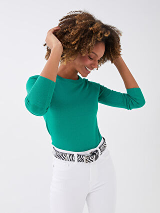 ქალი ფირუზისფერი სვიტერი -W24546Z8-H4S - W24546Z8-H4S - LC Waikiki