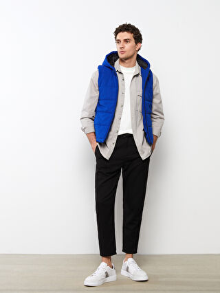 Standard Fit Hooded Men's Vest -W2BI69Z8-S8K - W2BI69Z8-S8K - LC Waikiki