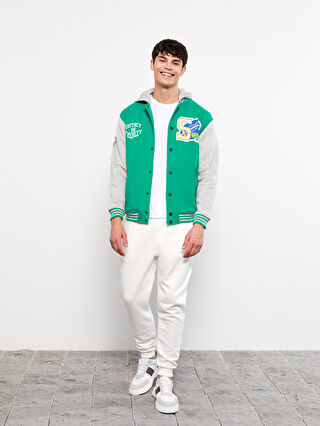 Relaxed Fit Long Sleeve Men's College Jacket -W2CH69Z8-SMH - W2CH69Z8 ...