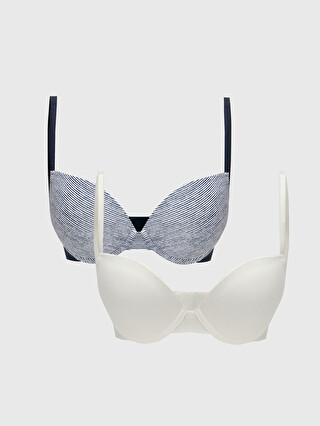 Underwire Unpadded Striped Drop Bra 2 Pack -S3CD40Z8-LSJ - S3CD40Z8-LSJ ...