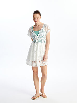 კრემისფერი პლაჟის კაბა -S45635Z8-FDU - S45635Z8-FDU - LC Waikiki