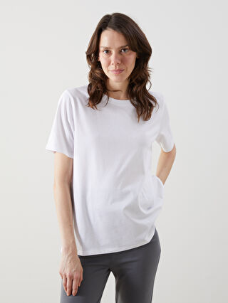 LC WAIKIKI T-shirt en Jersey Uni à Col Rond pour Femmes -S5FV82Z8-Q6K - S5FV82Z8-Q6K - LC Waikiki